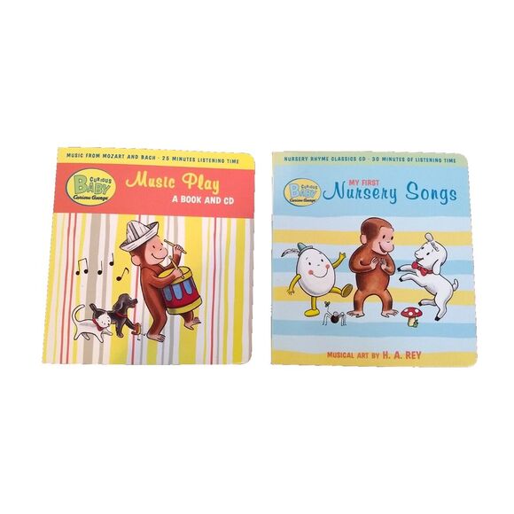 Toys | Curious George Curious Baby Book Cd Lot2 My First Nursery Songs ...